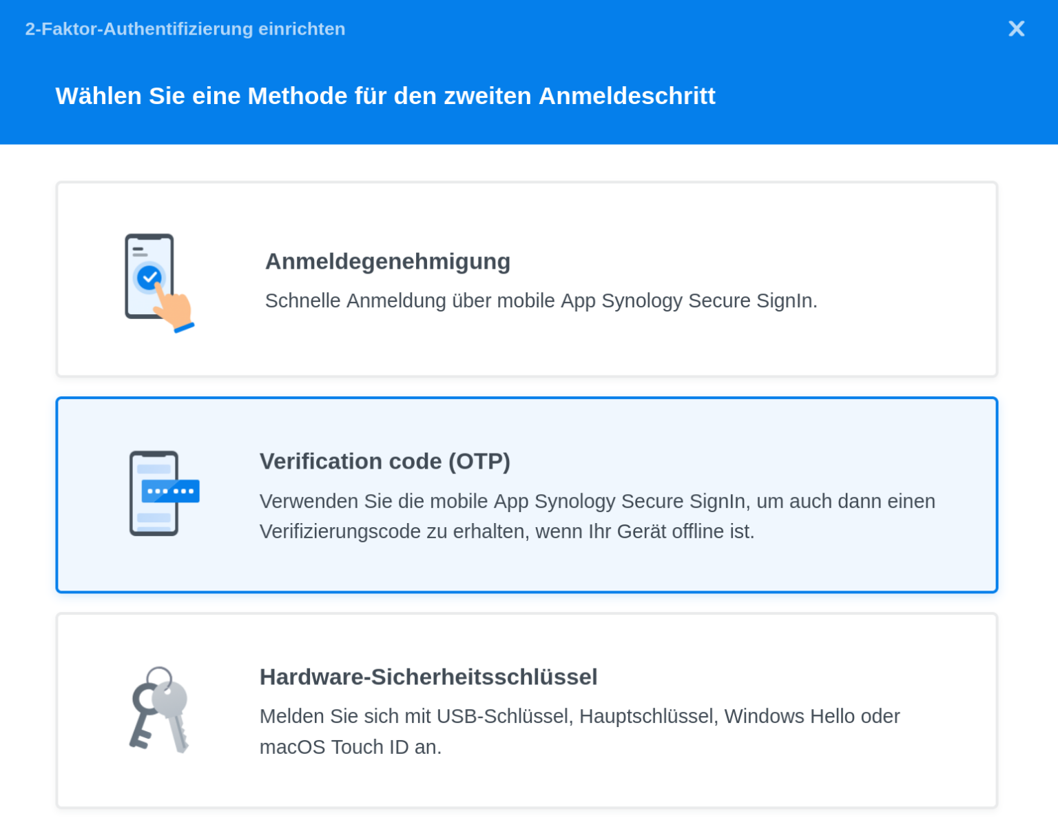 Synology 2 Faktor Authentifizierung einrichten