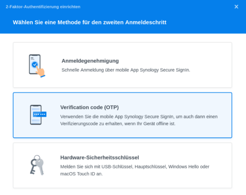 Synology 2 Faktor Authentifizierung einrichten